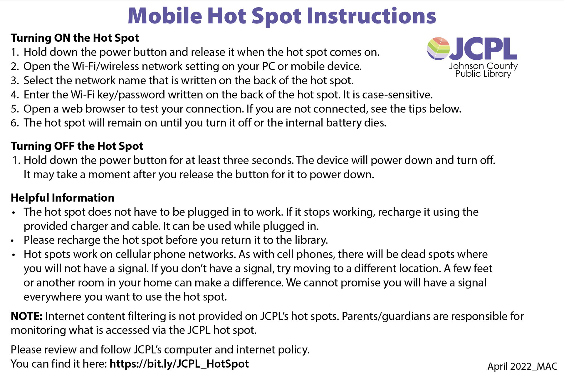 Mobile Hot Spot