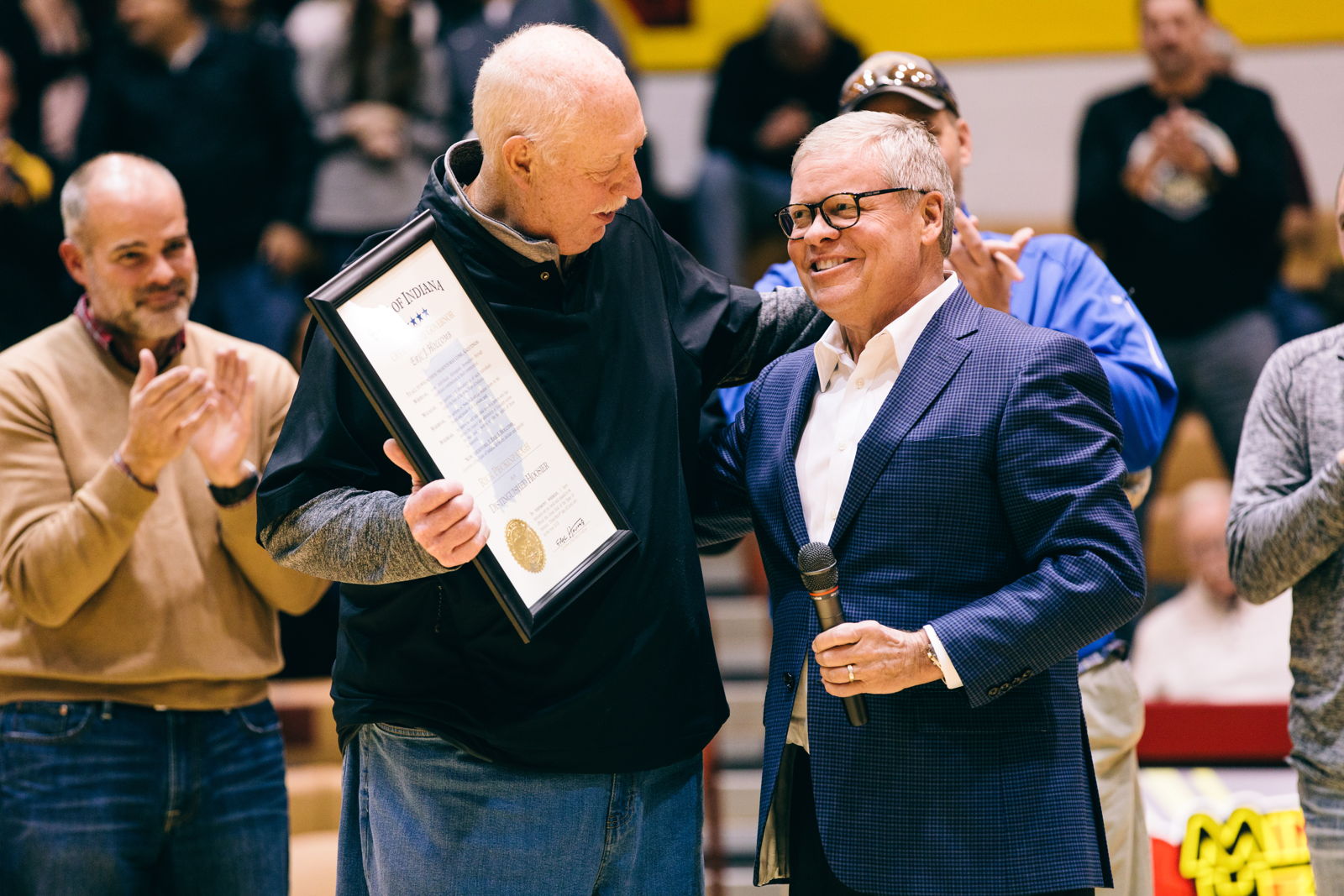 Alting Presents Coach Rick Peckinpaugh with a Distinguished Hoosier Award