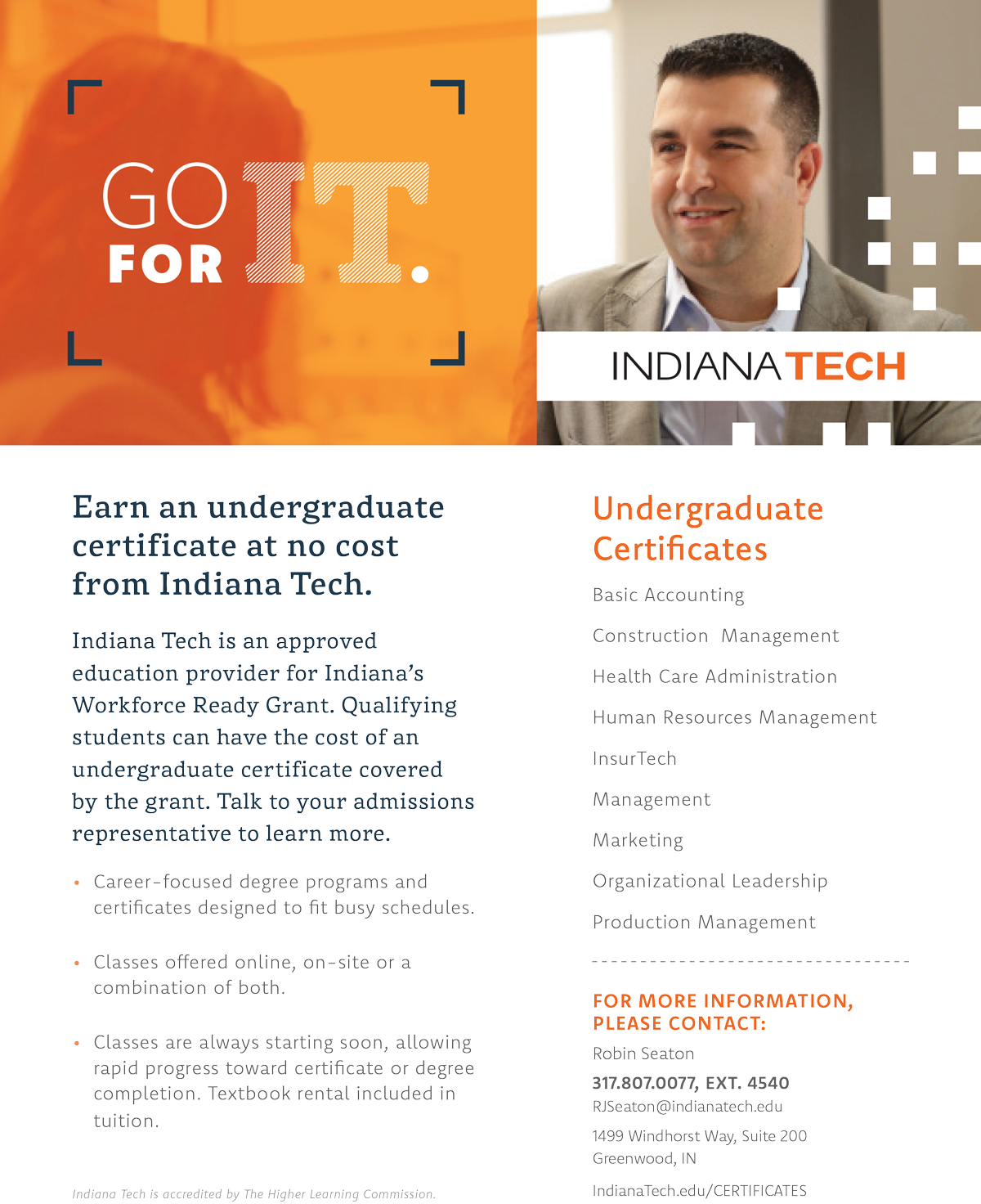 Earn Undergraduate Certificate at No Cost from Indiana Tech